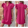 2026 New European and American Style Women's Red Ruffled Sleeve Stand ...