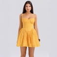 2026 New European and American Style Women's Yellow Floral Lace Corset ...