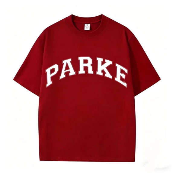 2026 New Fashion Women's Navy Blue Oversized PARKE Letter T-Shirt ...