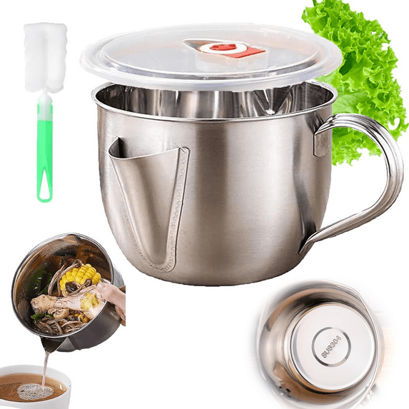 2026 New Fat Separator with Dual Spout Design, Stainless Steel Gravy ...