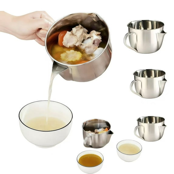 2026 New Fat Separator with Dual Spout Design, Stainless Steel Gravy ...