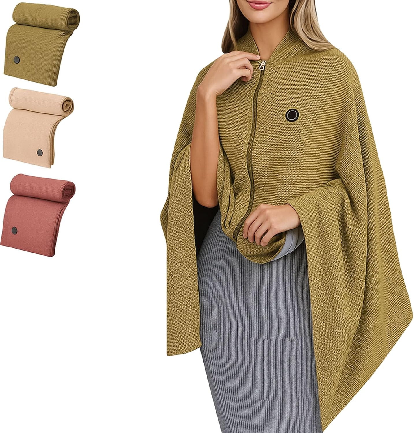 2026 New Favorite Portable Heated Shawl Electric Heated Blanket ...