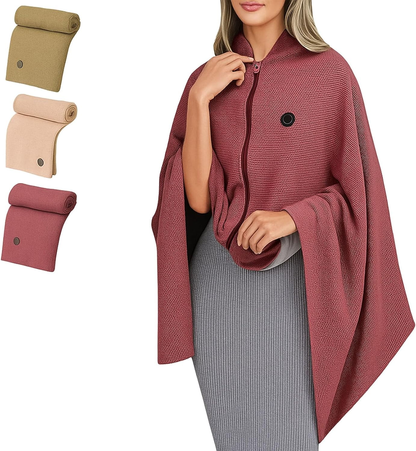 2026 New Favorite Portable Heated Shawl Electric Heated Blanket ...