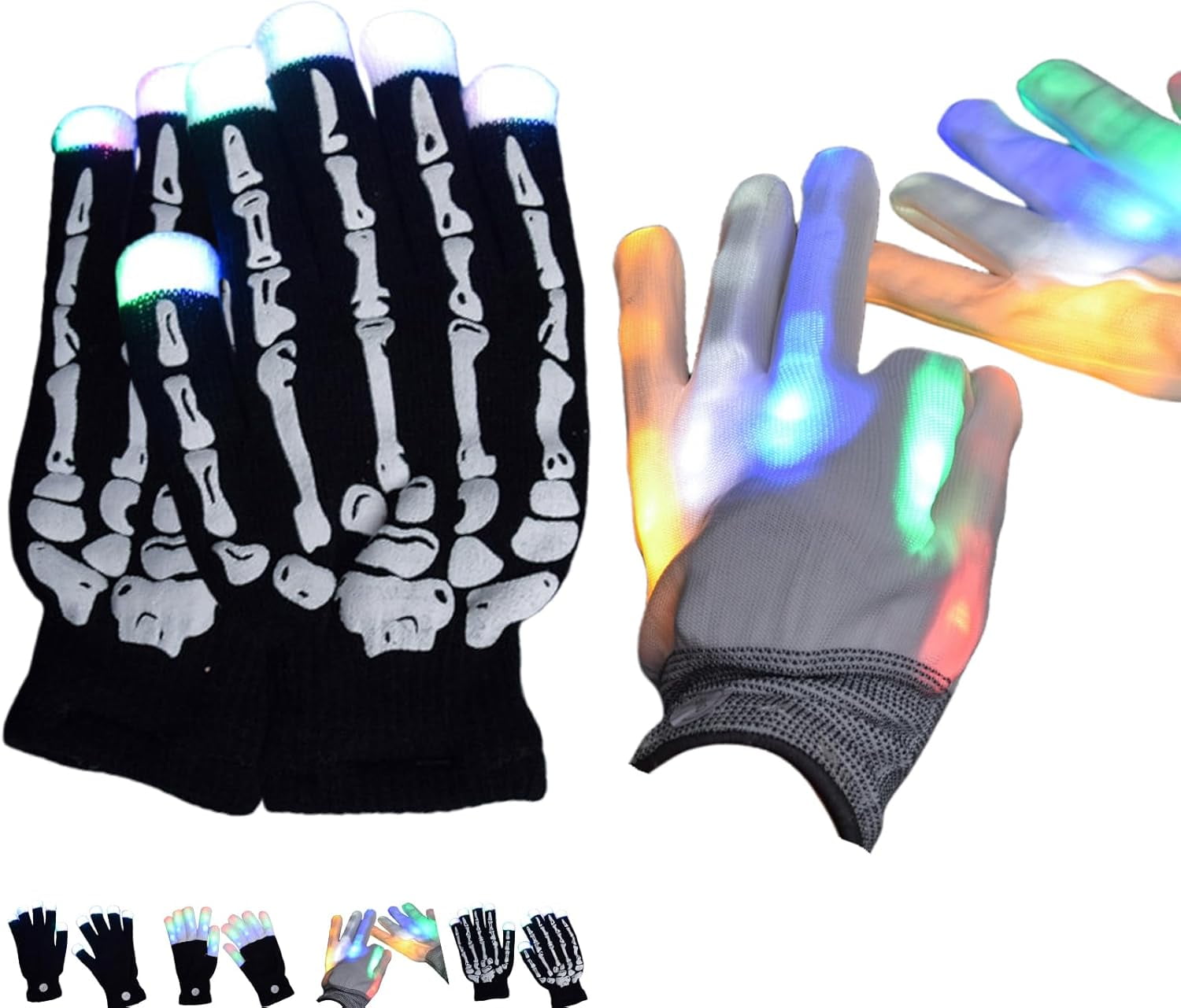 2026 New Finger Gloving Light Gloves, 7 Colors LED Rave Glove for Adult ...