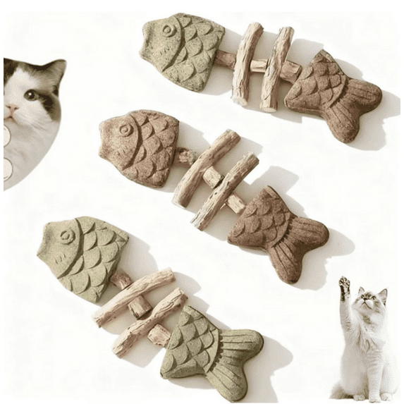2026 New Fish Bone Cat Toy - Fix Cat Dental Health, Natural Dental Chew ...