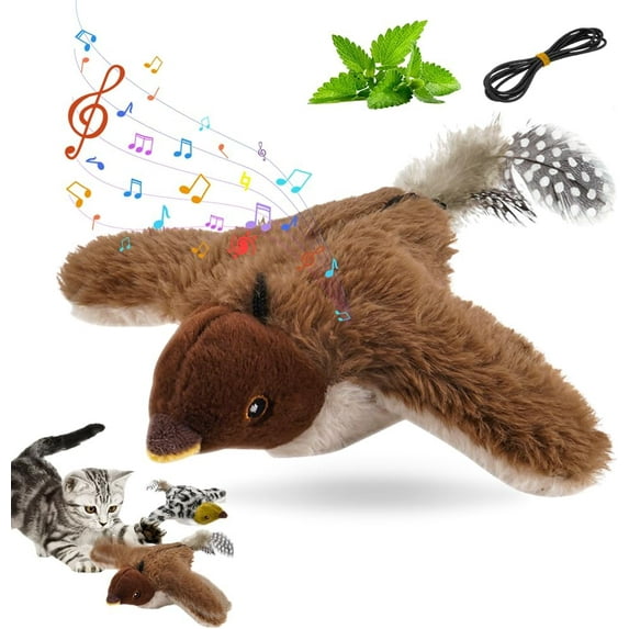2026 New Flappy Chase Cat Toy, Interactive Chirping Bird Cat Toy with ...