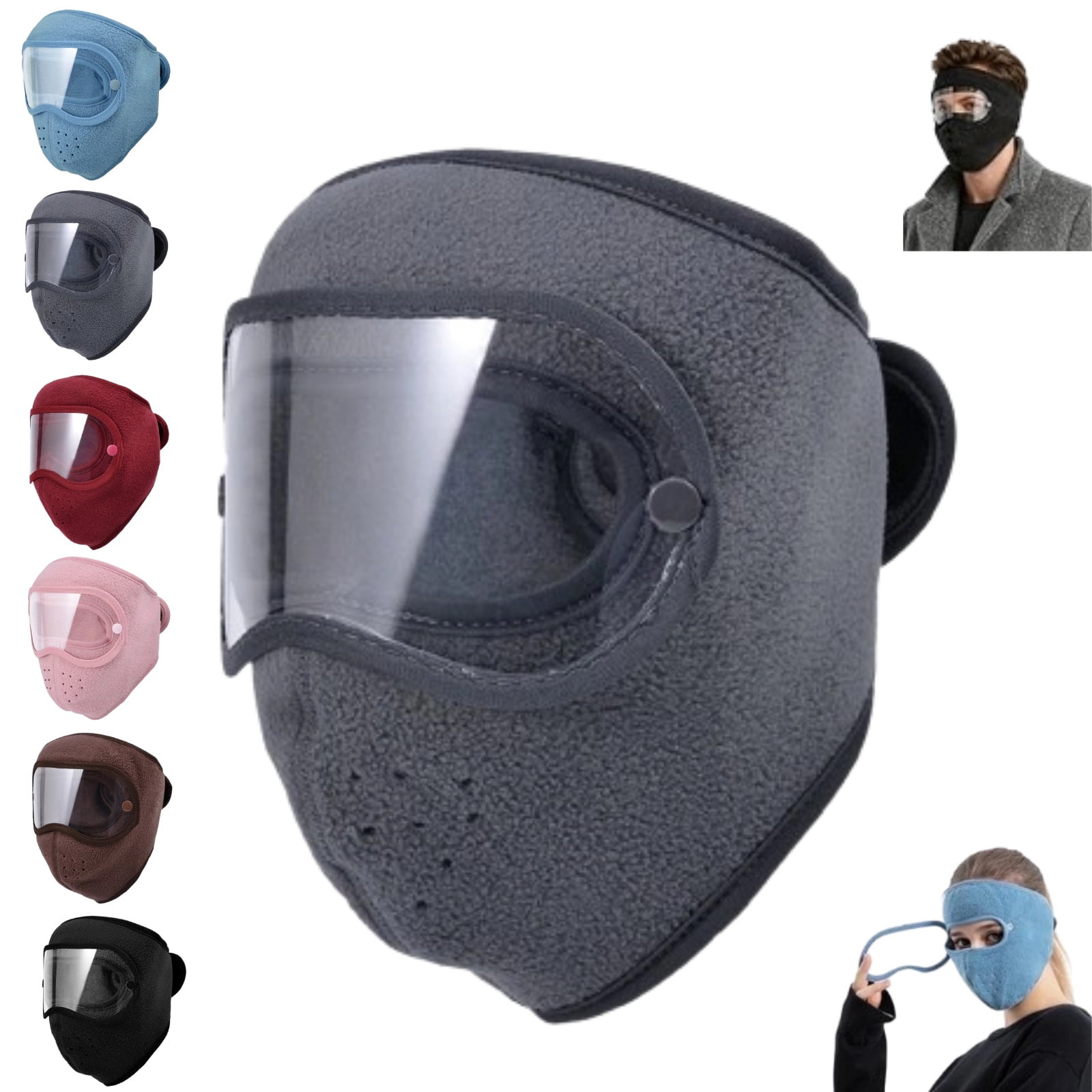 2026 New Fleece Thermal Mask with Removable Goggles - 3 in 1 Thermal ...