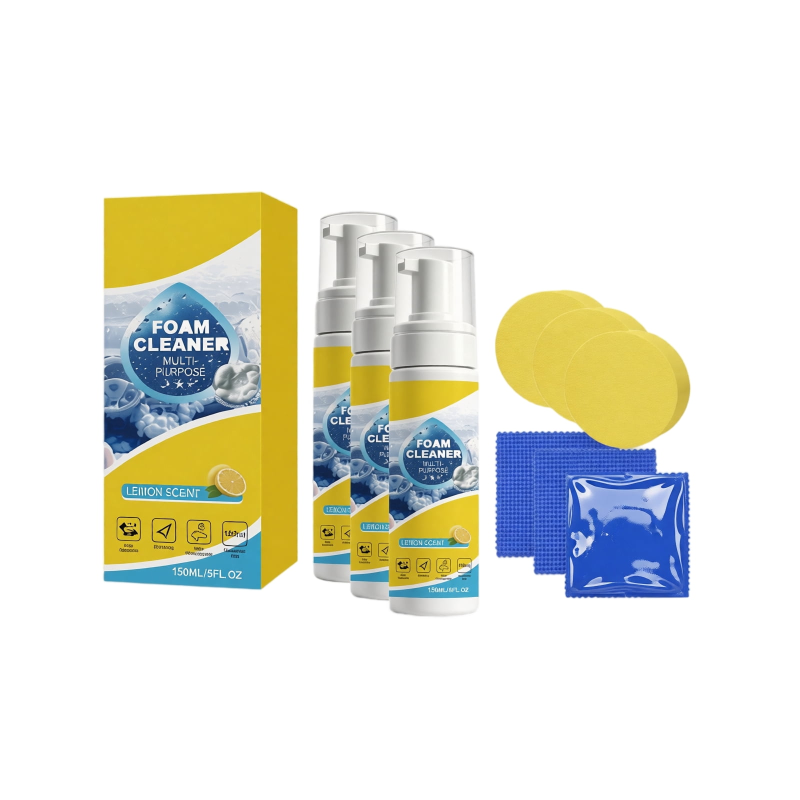 2026 New Foam Cleaner Set, 4-in-1 Multi-enzyme 150ml Foam Spray Cleaner ...