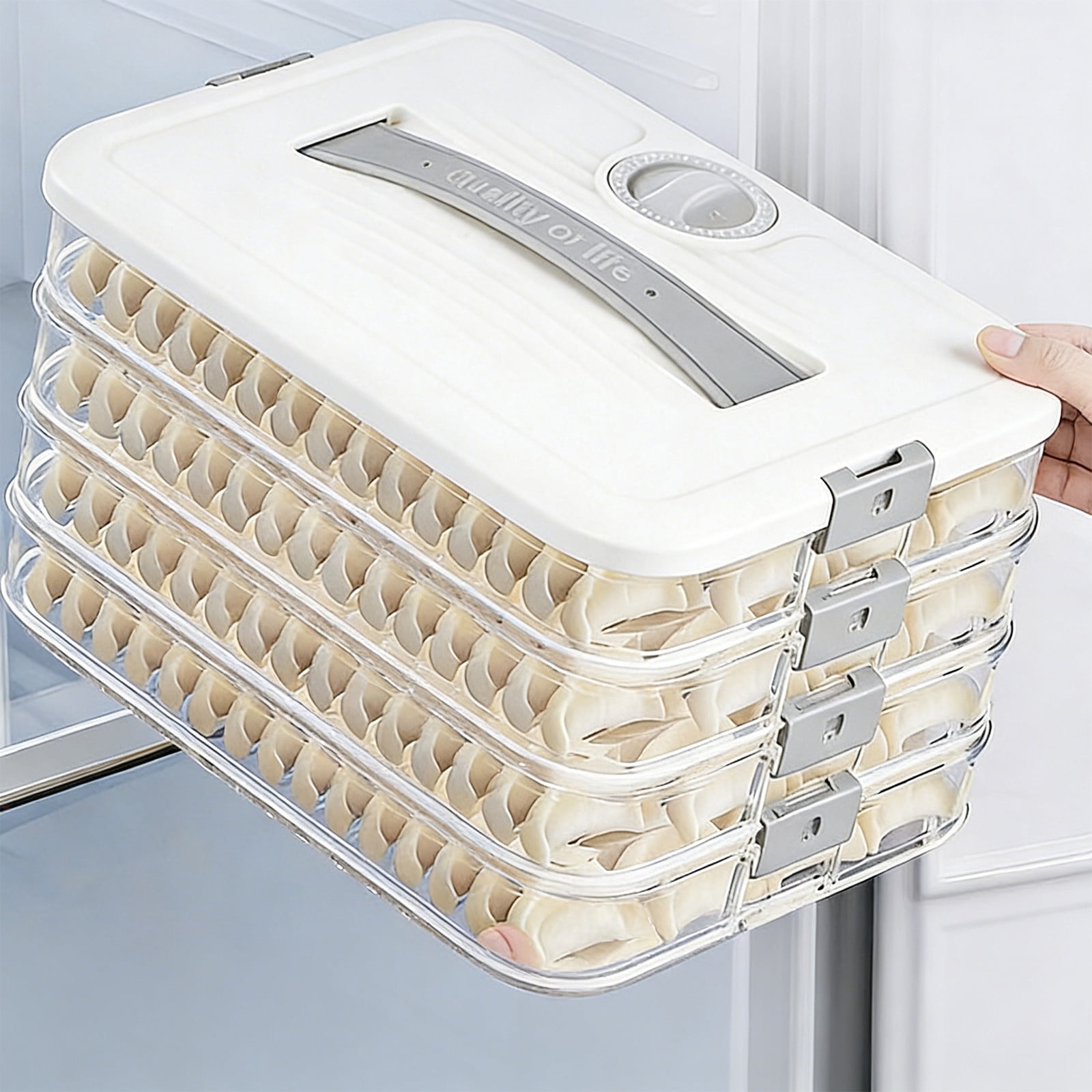 2026 New Food Storage Transparent Dumpling Storage Box Dumpling ...