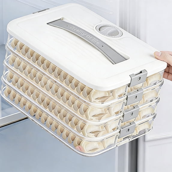 2026 New Food Storage Transparent Dumpling Storage Box Dumpling ...