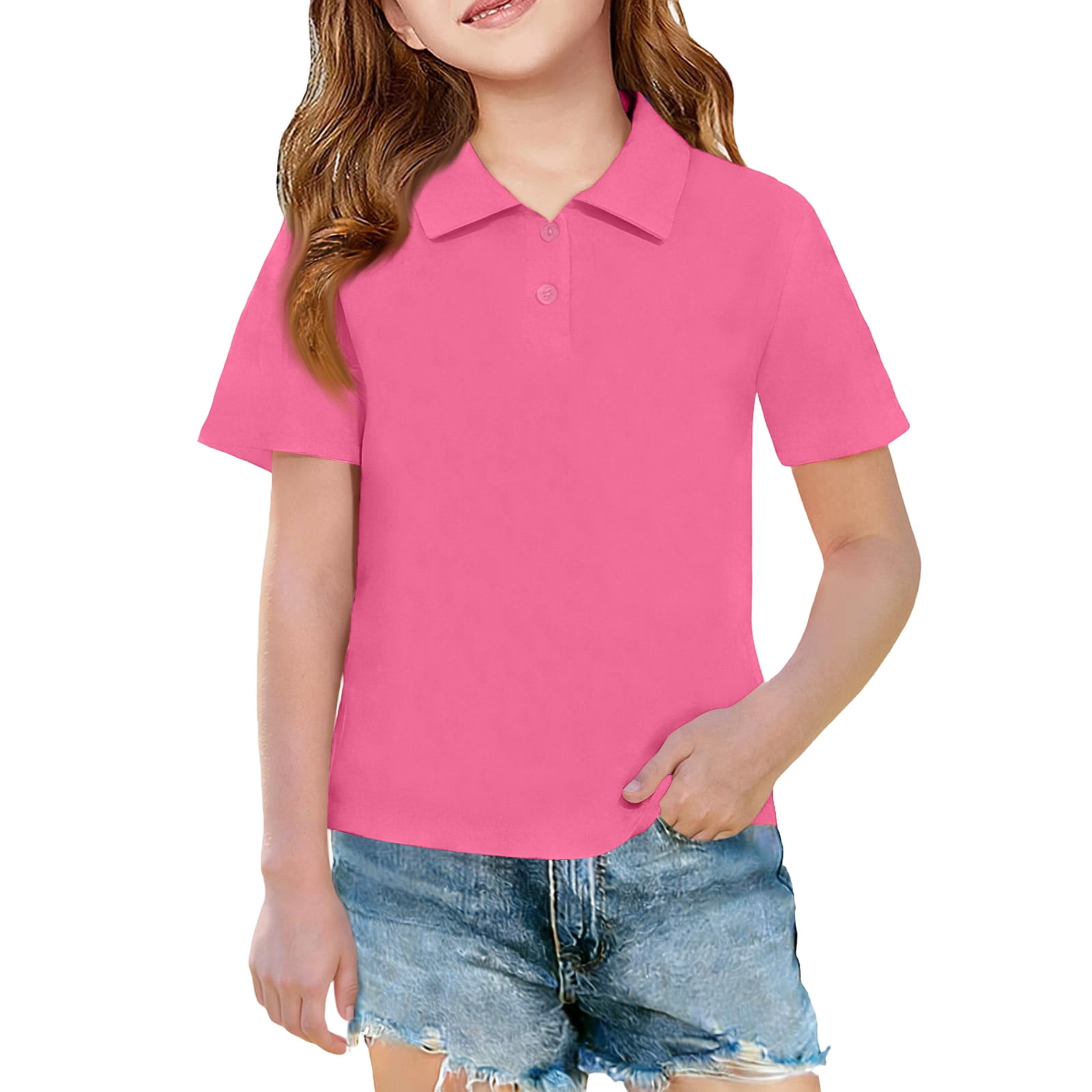 2026 New Girls Short Sleeve Polo Shirts Kids School Uniform Polo Shirt ...
