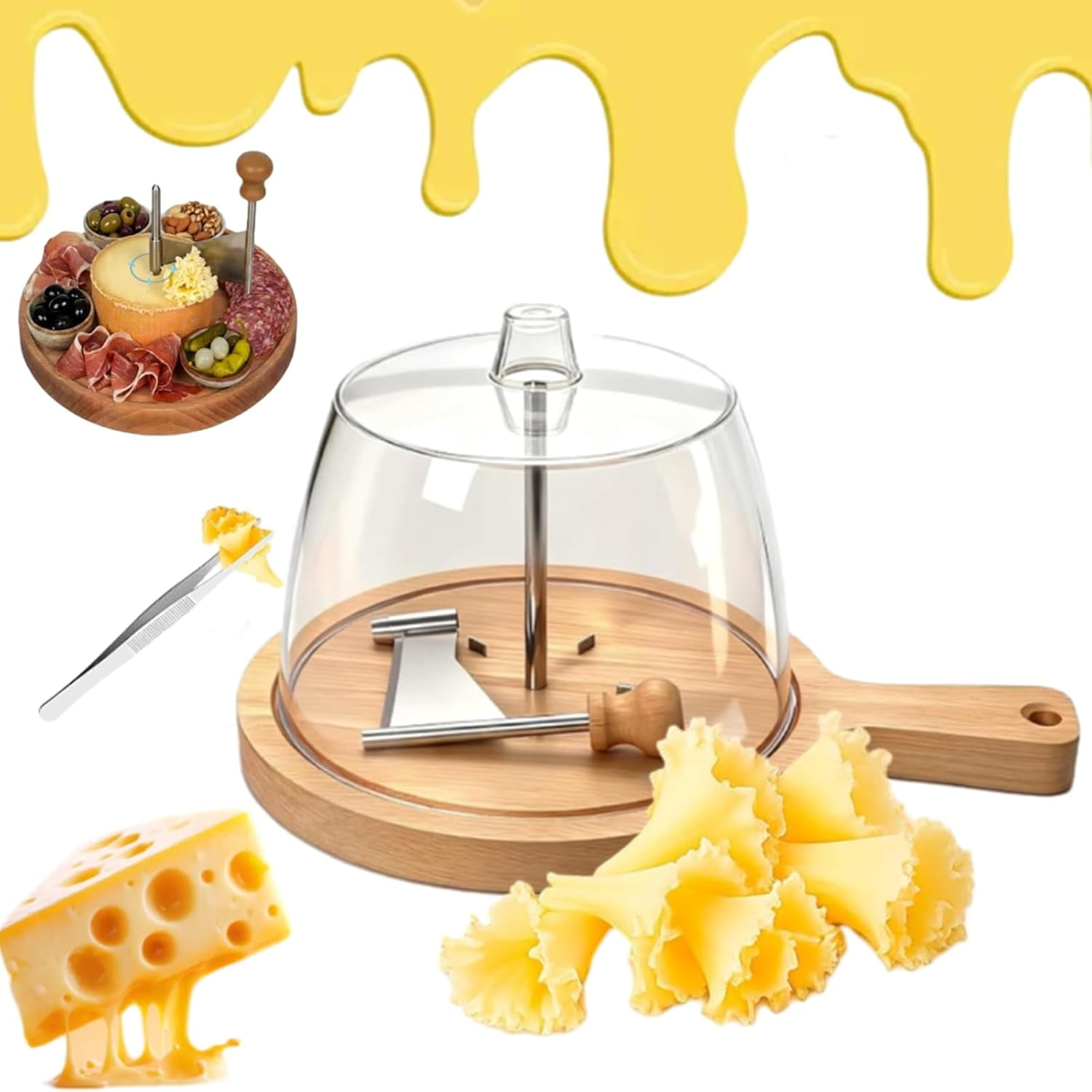 2026 New Girolle Cheese Spiral Shaver, Stainless Steel Cheese Wheel ...