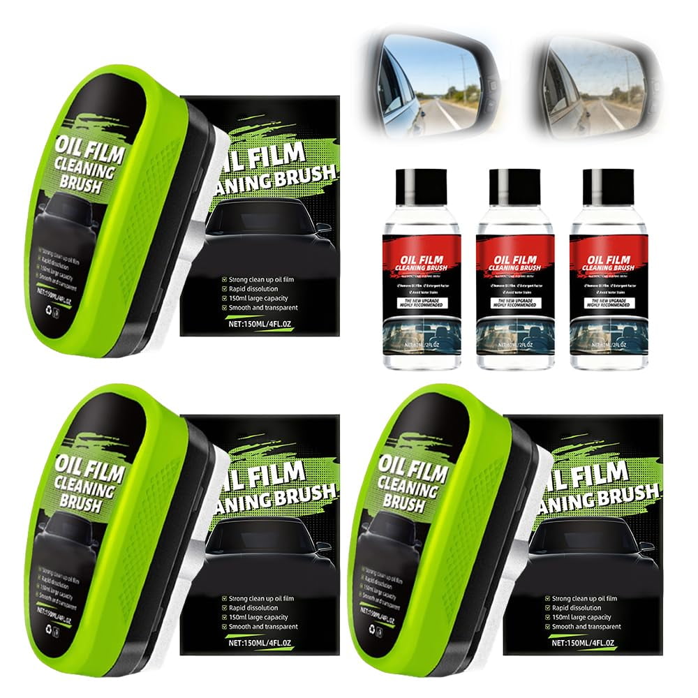 2026 New Glass Cleaner, 150ml Automotive Oil Film Cleaning Brush ...