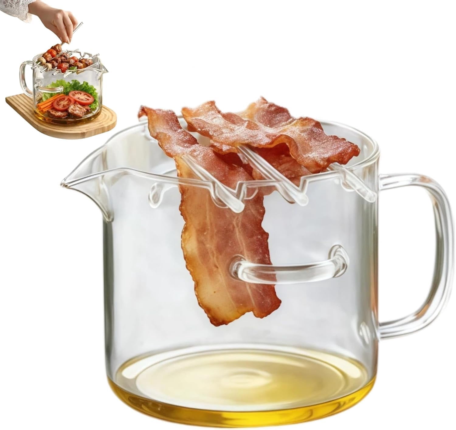 2026 New Glass Microwave Bacon Cooker, Glass Cooking Pot, Bacon Cooker ...