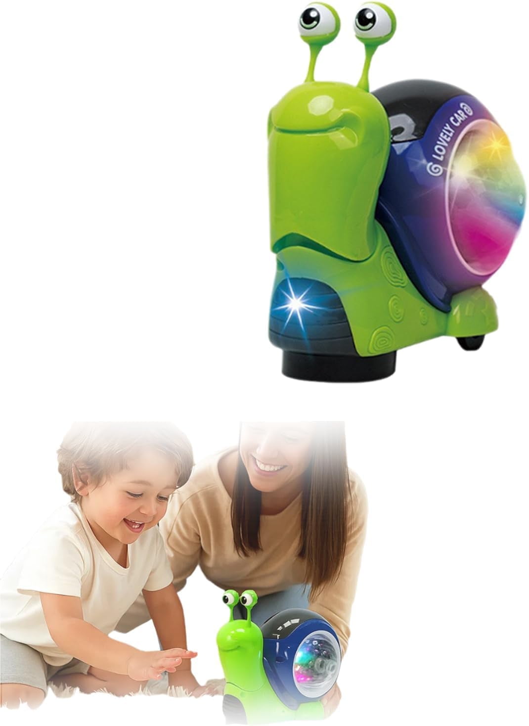 2026 New Glowing and Music Playing Crawling Snail, Auto Moving ...