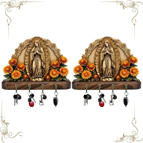 2026 New Golden Virgin Key Holder, Sacred Wall Key Holder, Communion ...