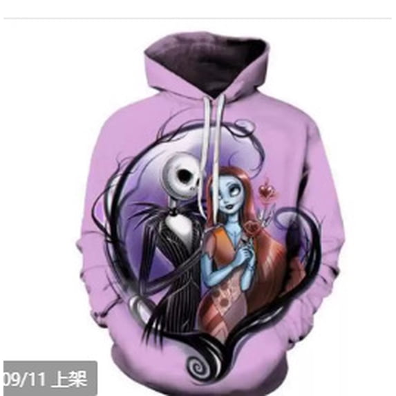 2026 New Halloween Horror Jack and Sally Anime Novelty Casual Hip-Hop ...