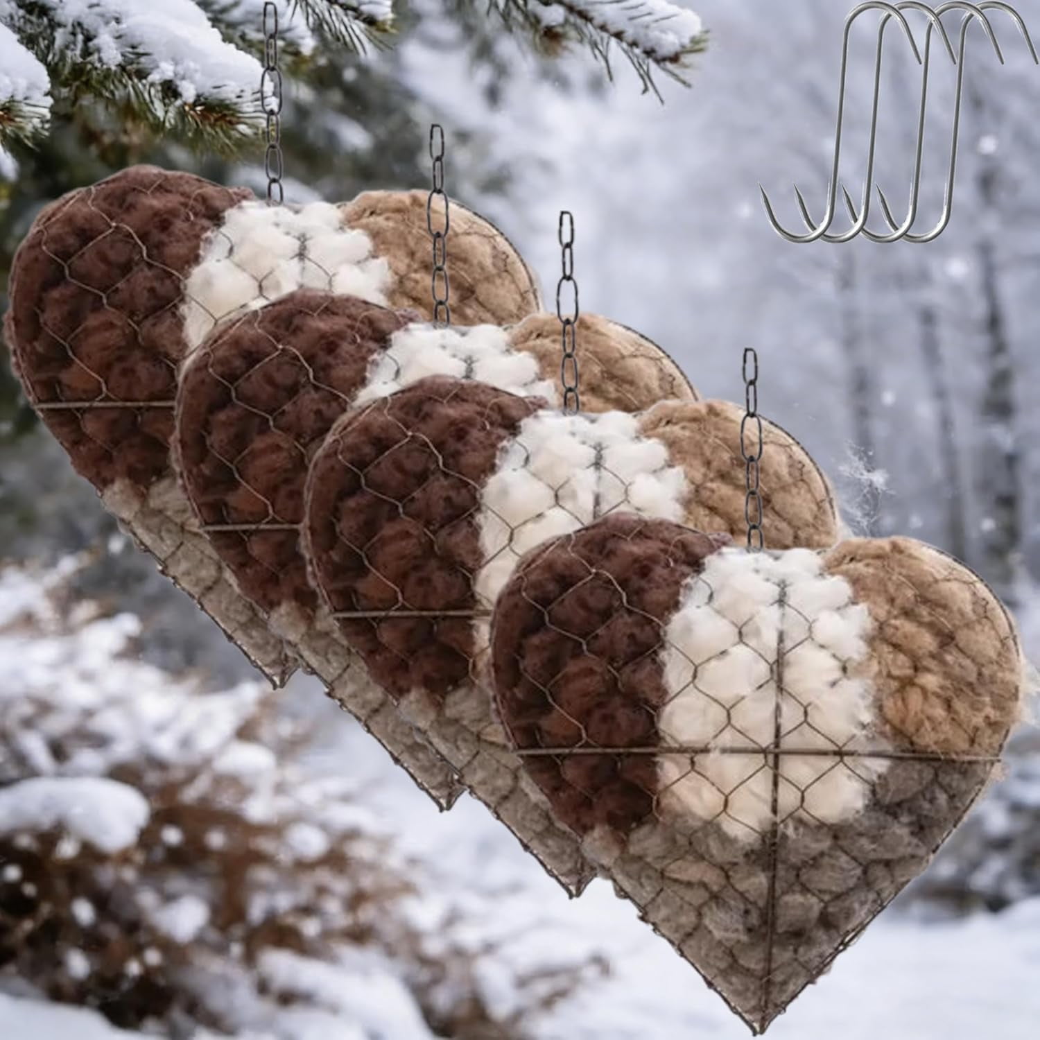 2026 New Handmade Alpaca Fiber Bird Nesting Heart, Bird Nesting ...