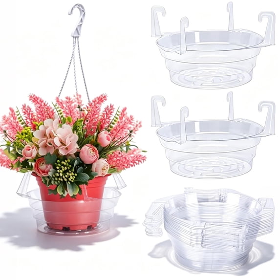 2026 New Hanging Basket Saucers for Plants, Hanging Basket Drip Pan ...