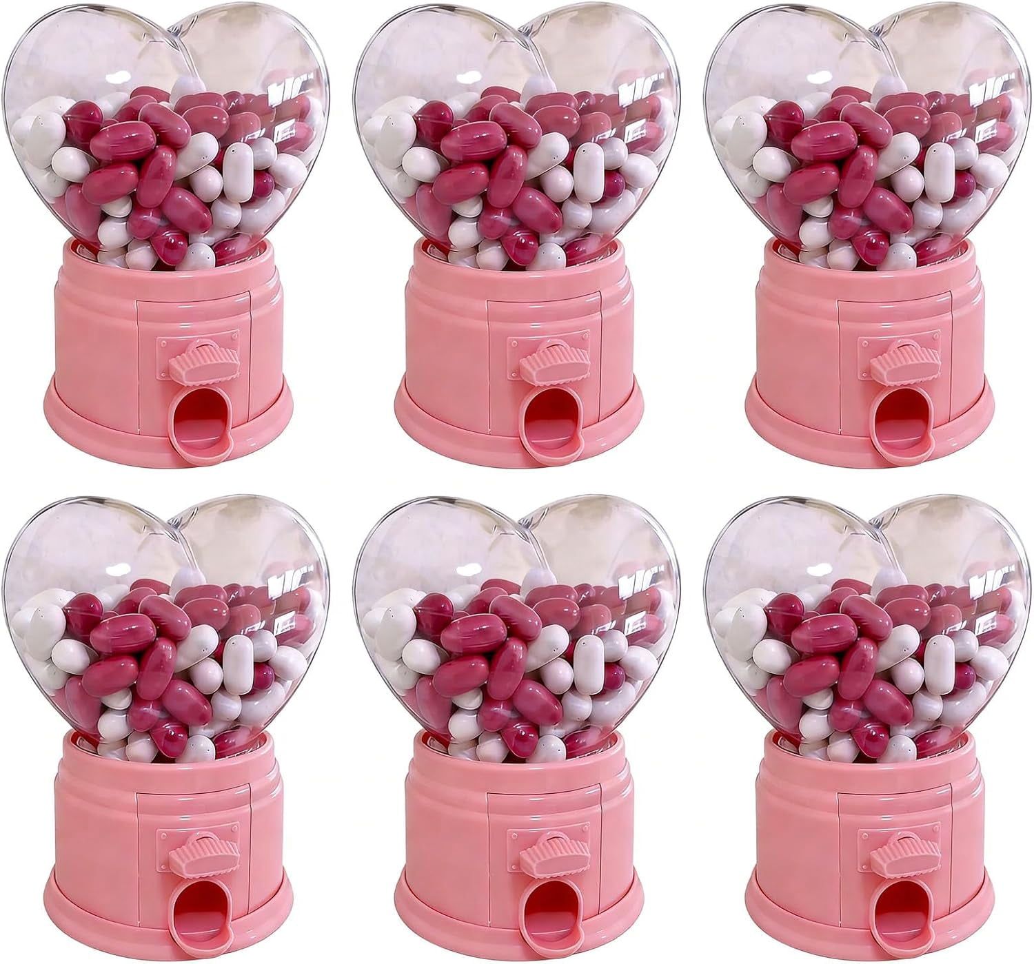 2026 New Heart Shaped Candy Dispenser - Pink Mini Valentine Gumball ...