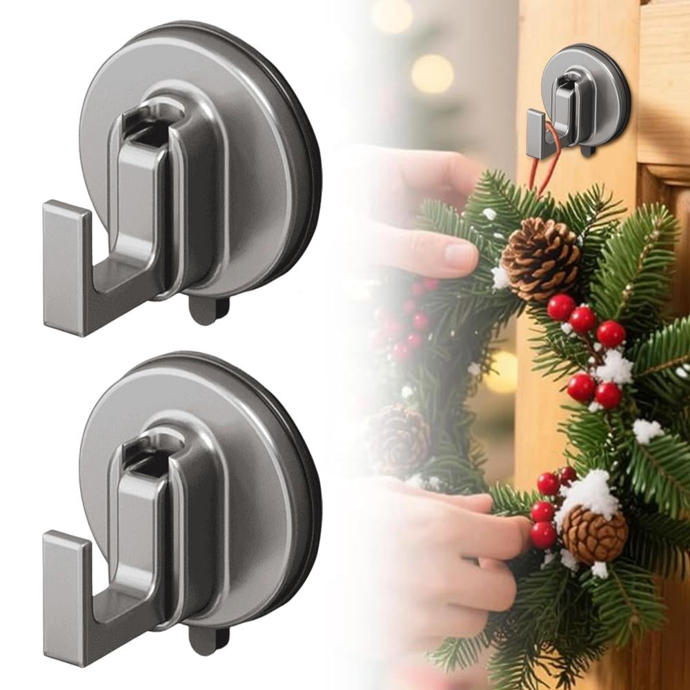 2026 New Heavy Duty Suction Cup Wreath Hanger, No Drill Wreath Holder ...