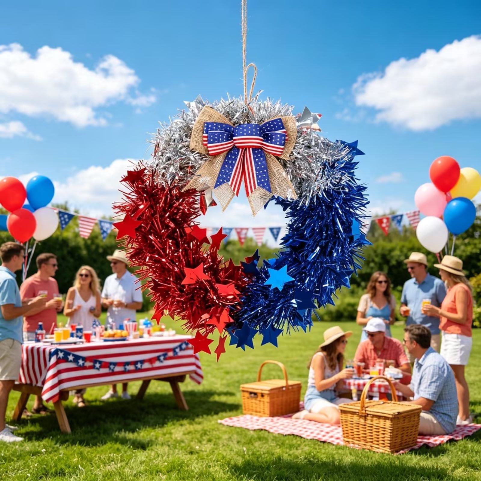 2026 New Home Decor Independence Day Party Decorations Red Silvery And ...