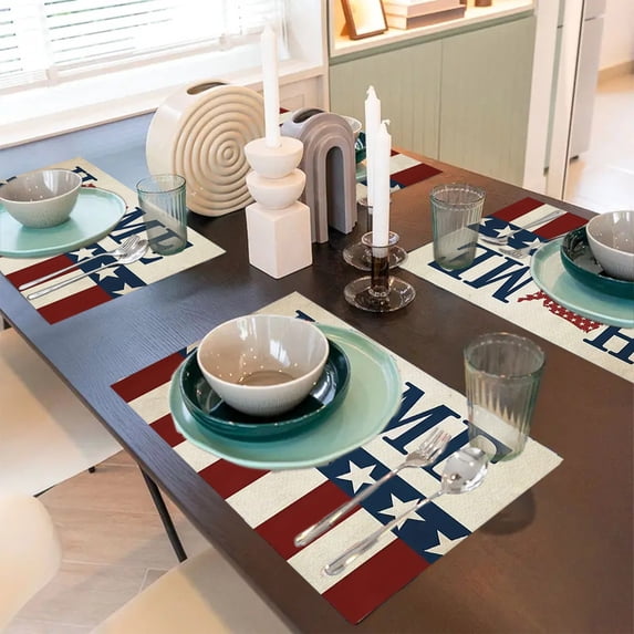 2026 New Home Decor Independence Day Printed Linen Placemats Holiday ...
