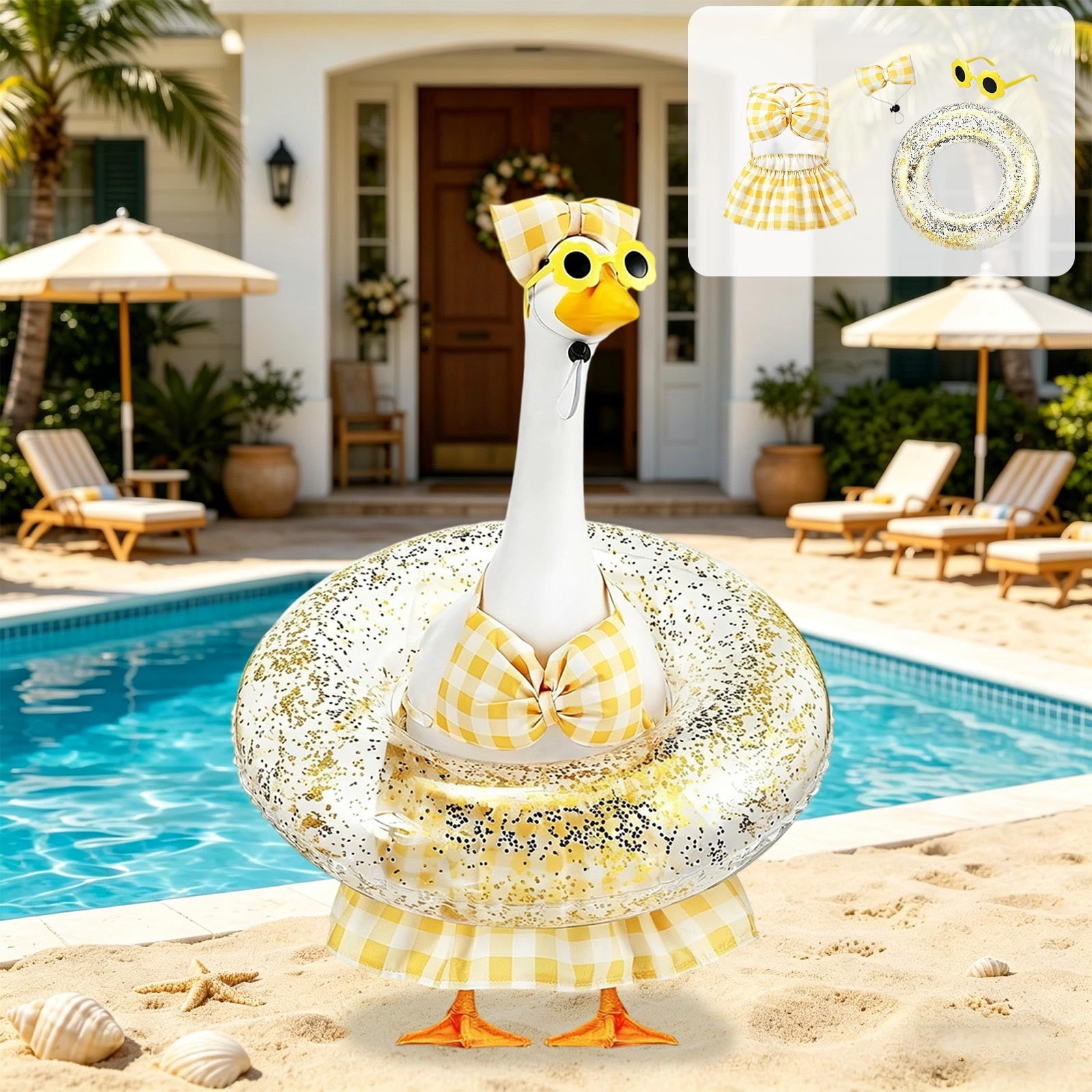 2026 New Home DecorBikini Gooses Clothing Lawns Porch Gooses 23Inch ...