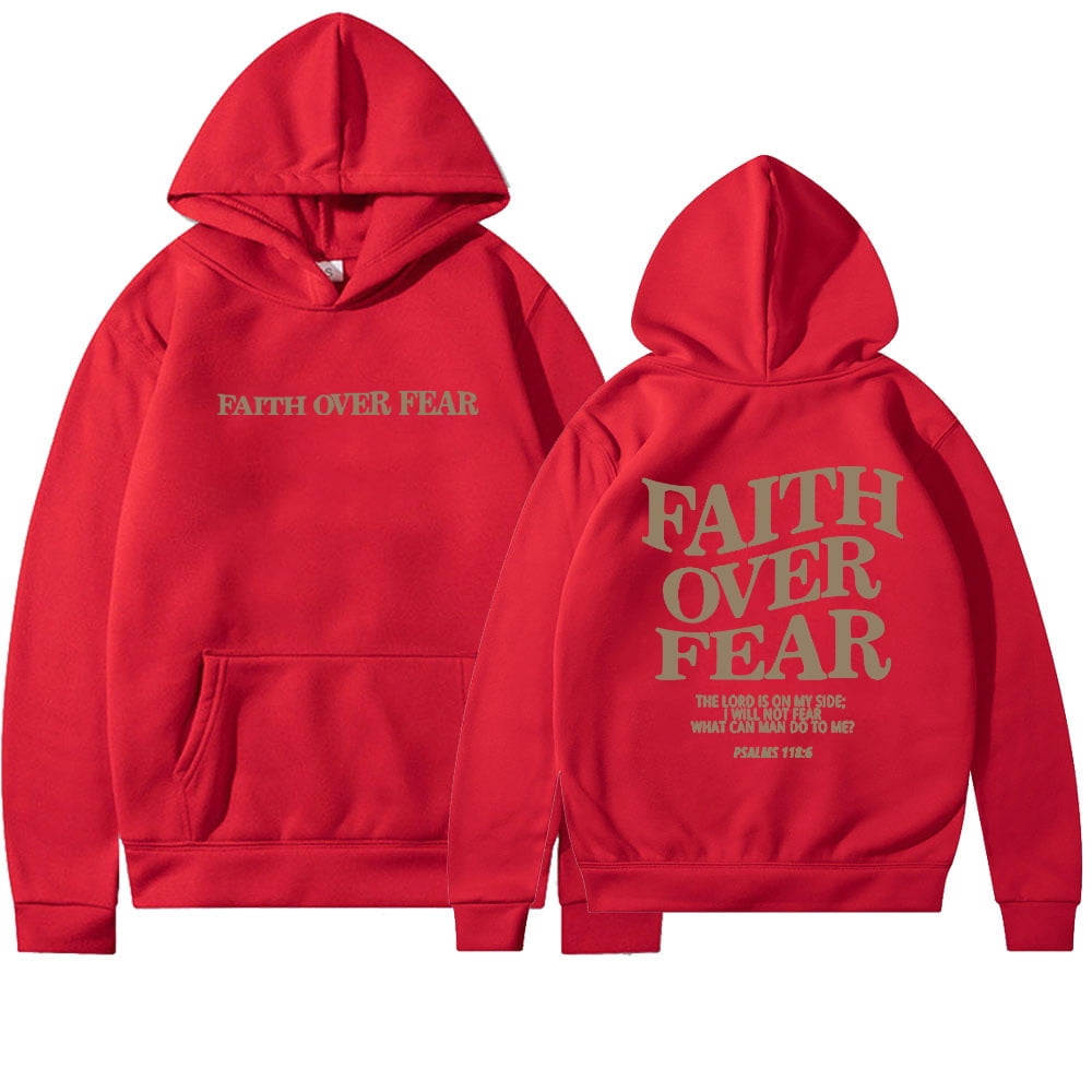 2026 New Hoodie Faith Over Fear Men's and Women's Printed Hoodie ...