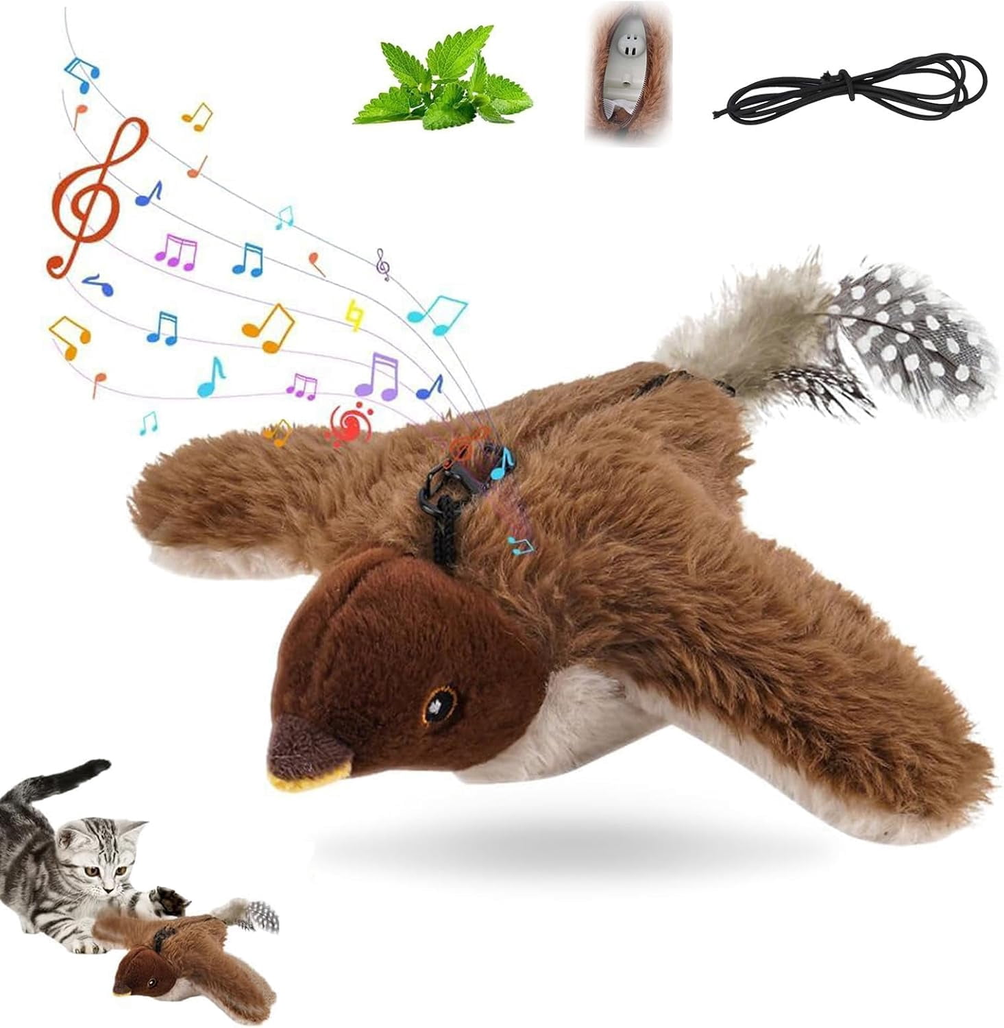 2026 New Interactive Chirping Bird Cat Toy, Flying Bird Cat Toy ...