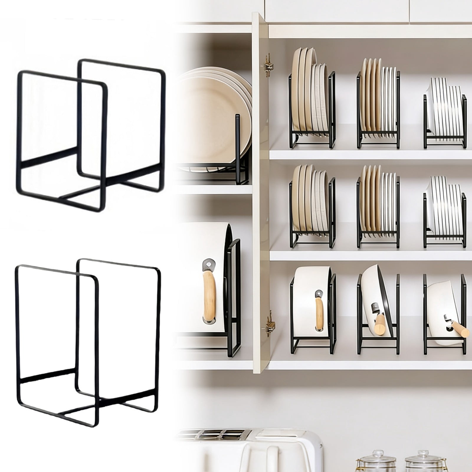 2026 New Japanese Style Vertical Dish Rack, Rustproof Metal Plate Bowl ...