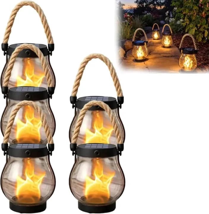 2026 New Kaliqo Solar Lantern Outdoor Lights, Dancing Flame Solar ...