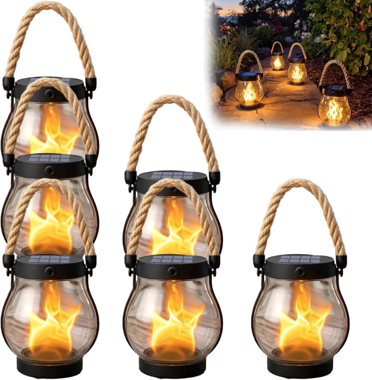 2026 New Kaliqo Solar Lantern Outdoor Lights, Dancing Flame Solar ...