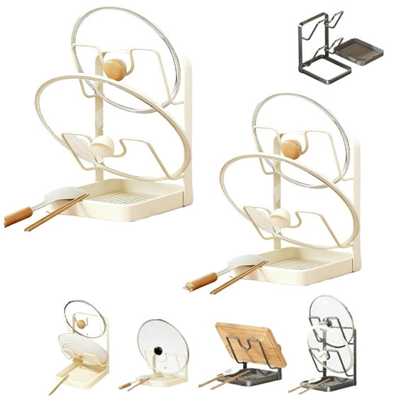 2026 New Kitchen Pot Lid Storage Rack with Drip Tray–Pot Lid Organizer ...