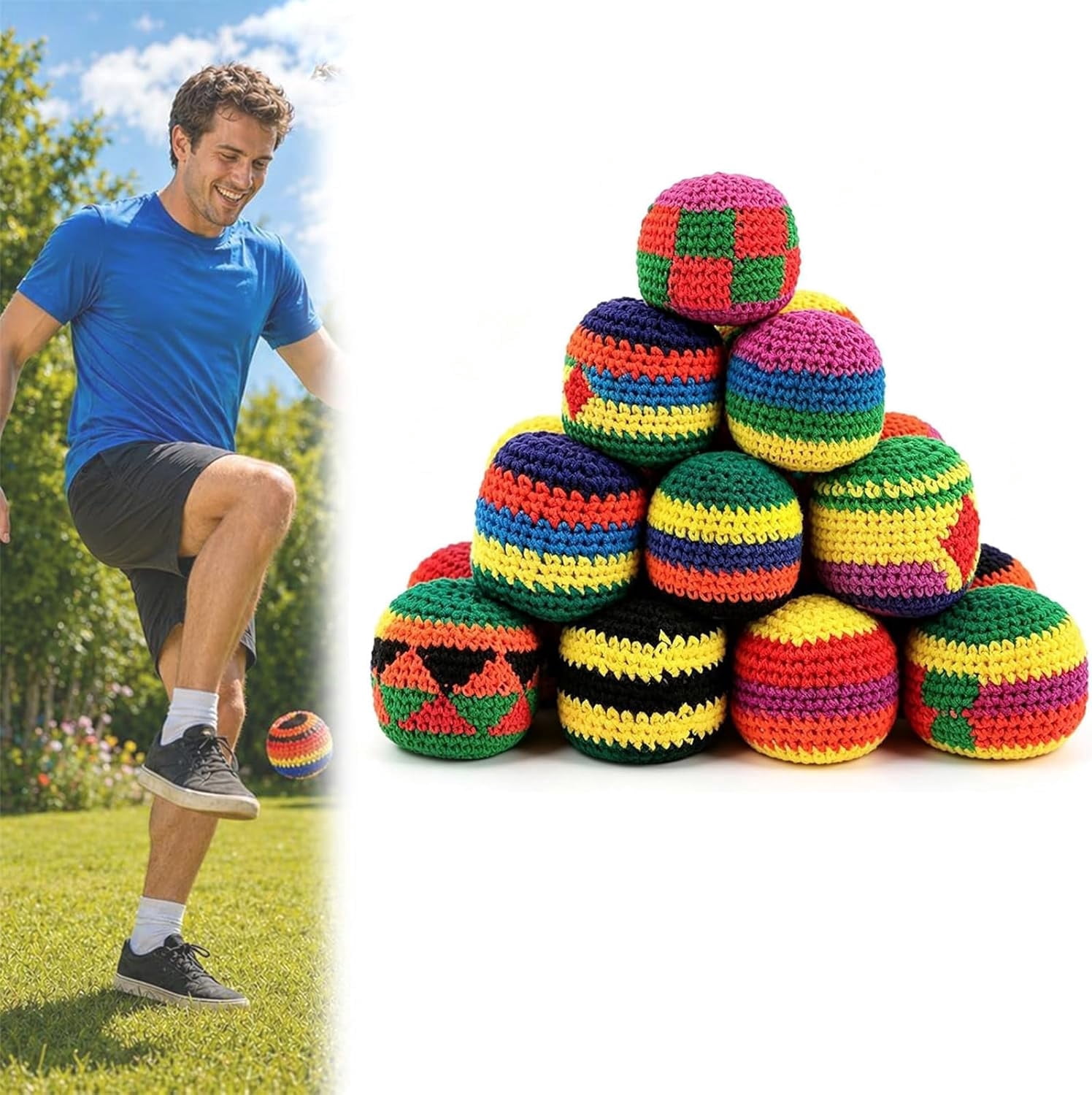 2026 New Knitted Footbags, Crochet Kick Bags for Adults, Handmade ...