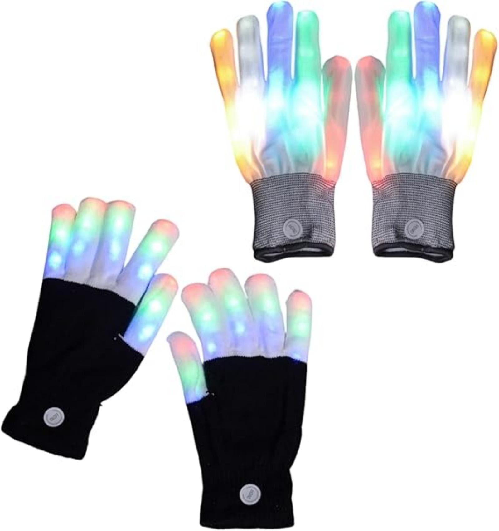 2026 New LED Rave Glove, 7 Colors Light Show Light up Finger Gloves for ...