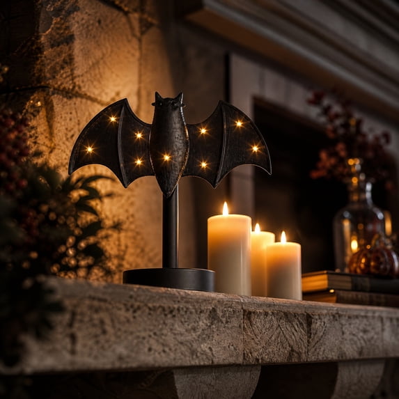 2026 New Large Twinkle Bat Candlestick,Gothic Bat Candle Holder with ...