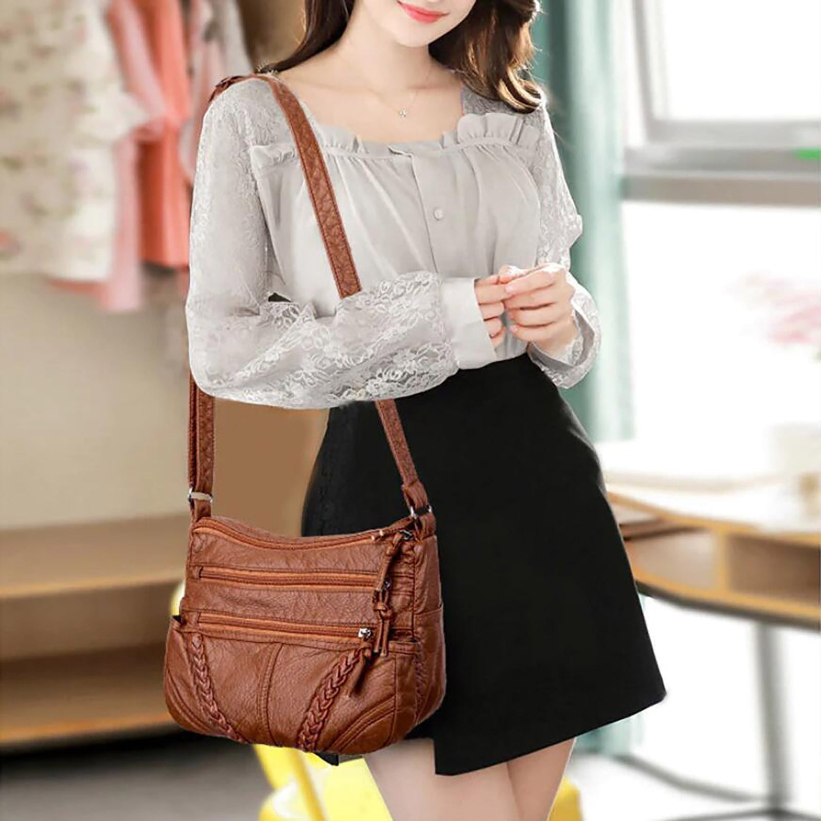 2026 New Leather Crossbody Bag for Women, Large Capacity Multi ...