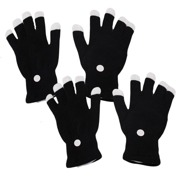 2026 New Led Half Finger Gloves with Lights,7 Colors Light Show Gloves ...