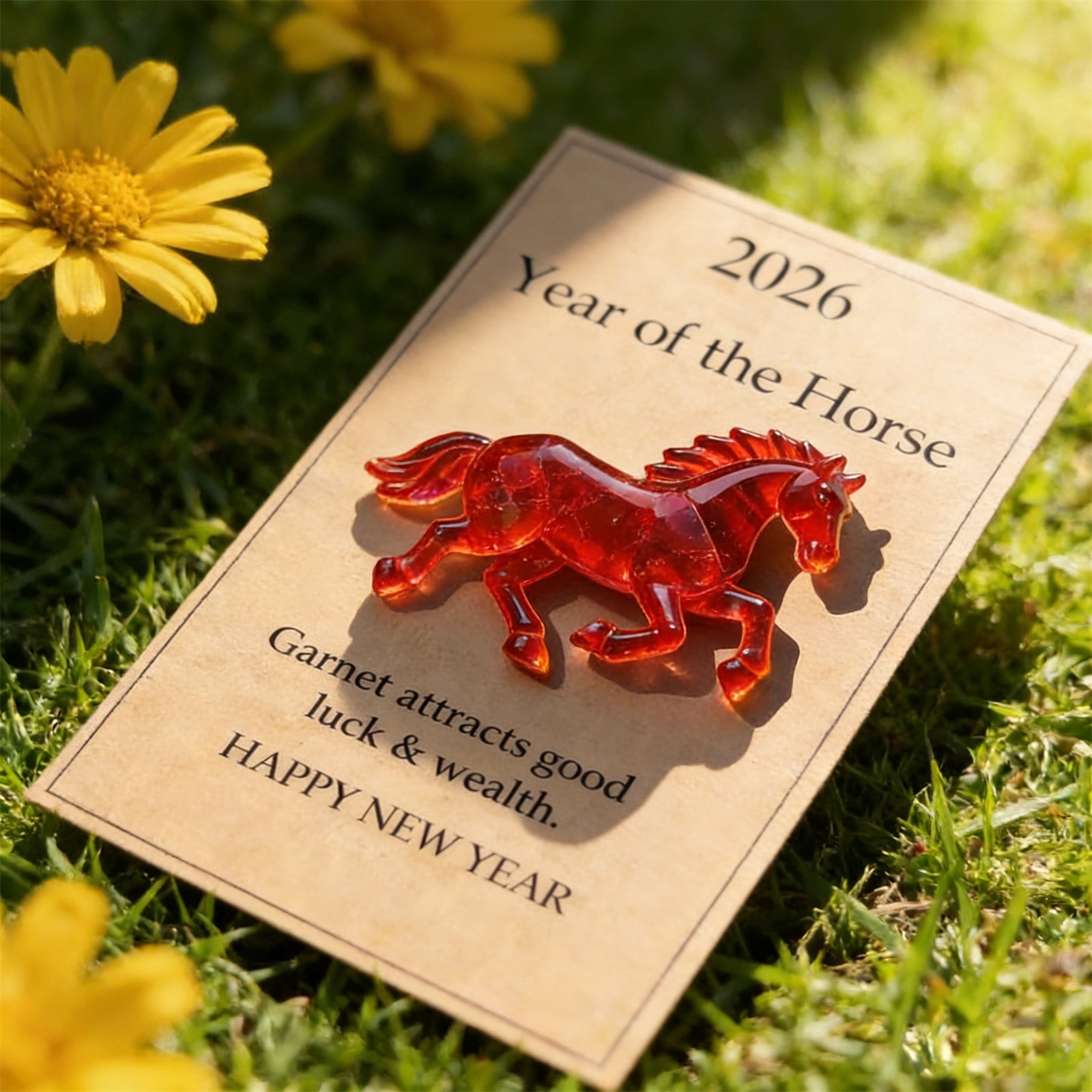 2026 New Lucky Crystal Gem Horse Ornament, Clear Crystal Horse Figurine ...