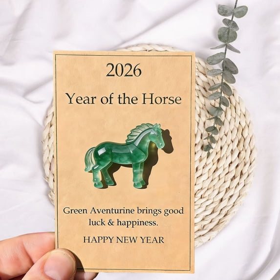 2026 New Lucky Crystal Gem Horse Ornament, Clear Crystal Horse Figurine ...