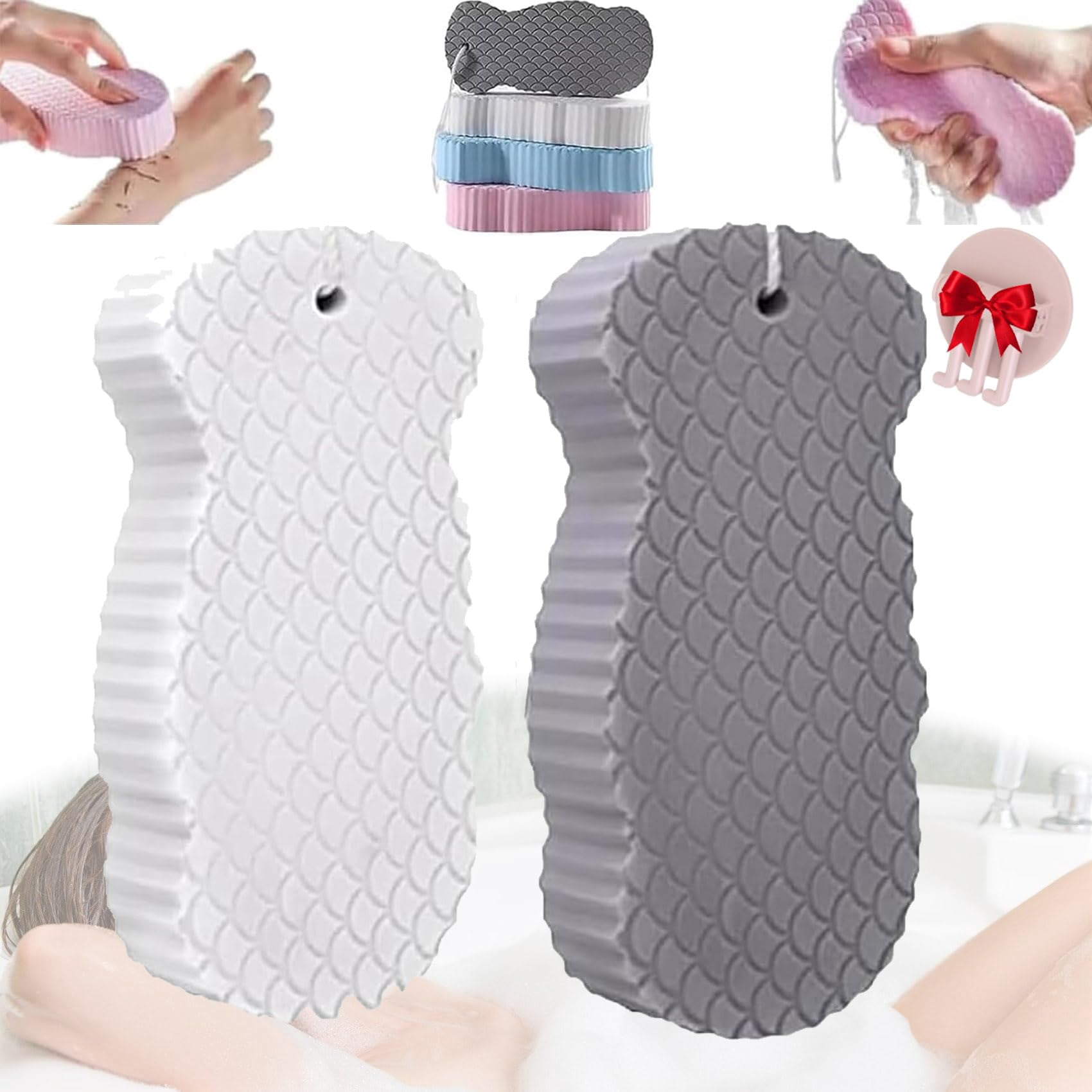 2026 New Magic Exfoliating Bath Sponge, 3D Dual-Sided Magic Exfoliating ...