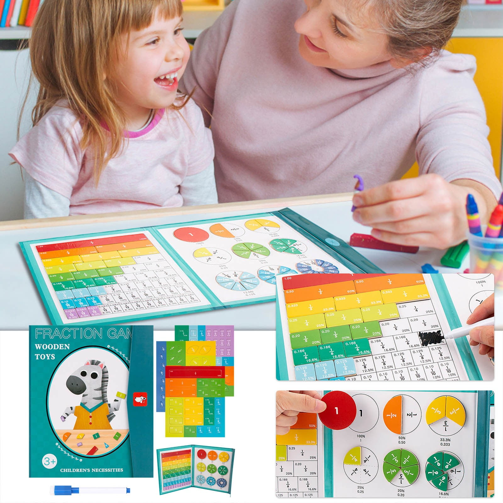 2026 New Magnetic Fraction Demonstration Book, 102 Pcs Magnetic ...