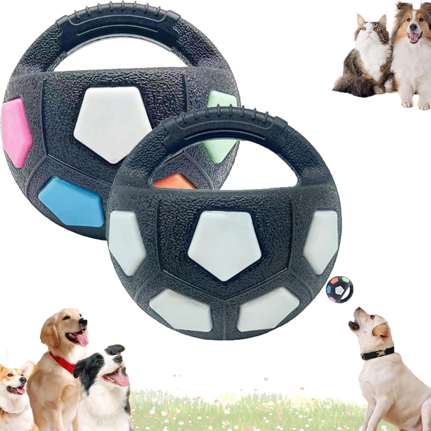 2026 New The Mellow Dog Calming Ball with Handle, Pet Dog Football ...