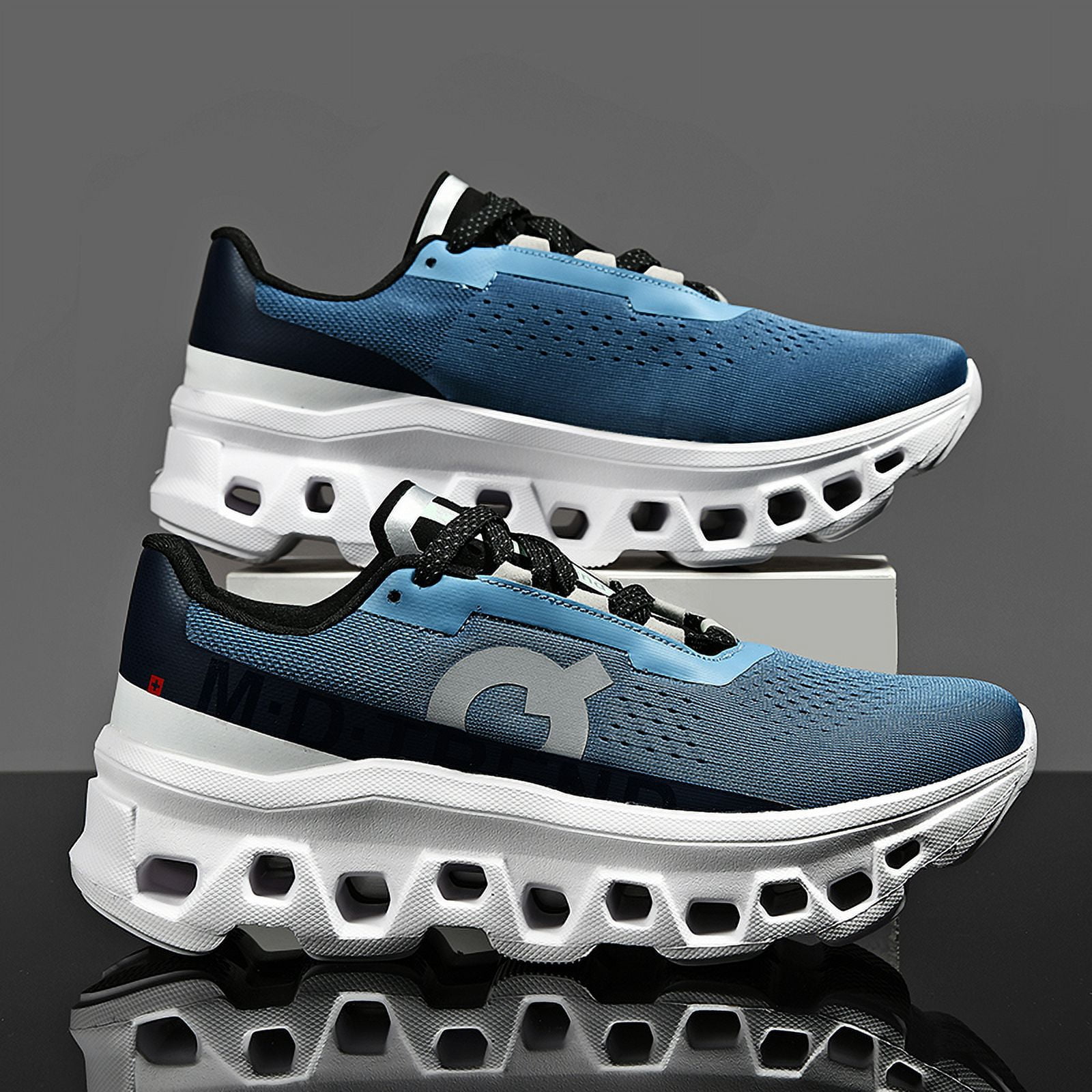 2026 New Men Sports Marathon Air Cushion Running Shoes Breathable ...