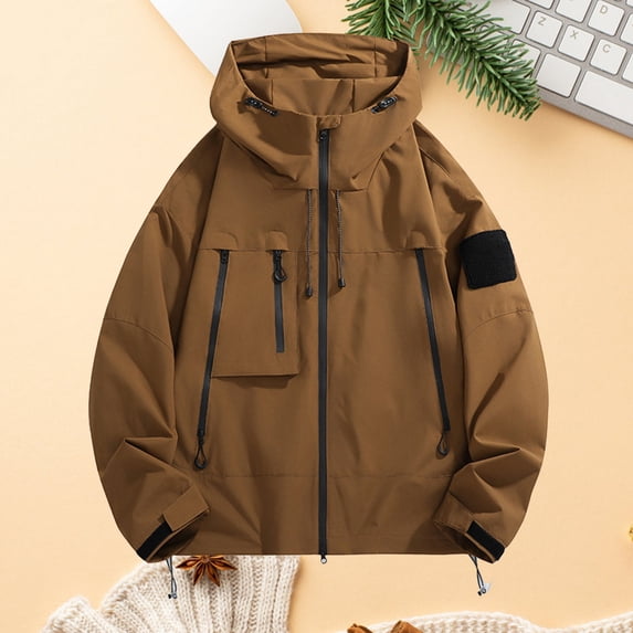 2026 New Men's Windbreaker Jacket, Hooded Zipper Front Casual Jacket ...