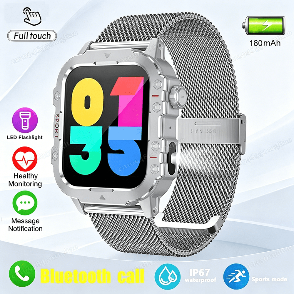 2026 New Military-grade Smart Watch Men GPS Flashlight 3ATM Waterproof ...