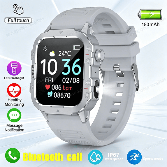 2026 New Military-grade Smart Watch Men GPS Flashlight 3ATM Waterproof ...
