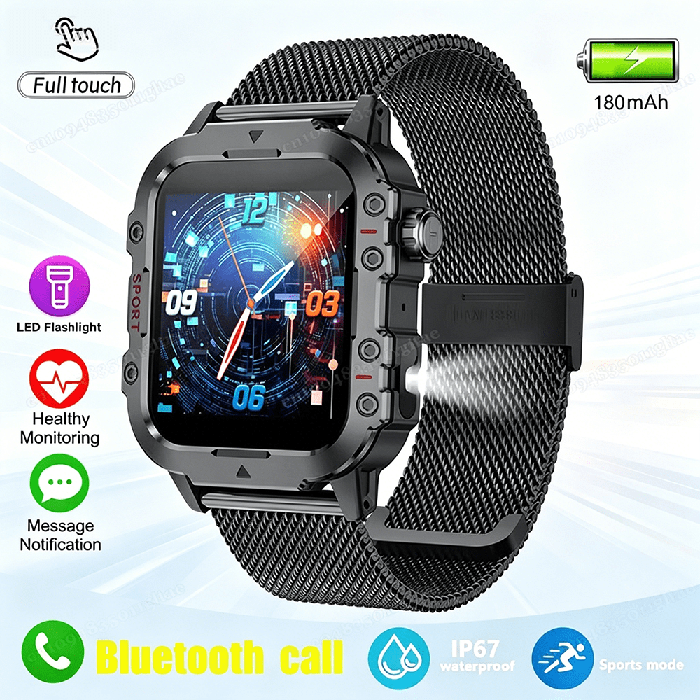 2026 New Military-grade Smart Watch Men GPS Flashlight 3ATM Waterproof ...