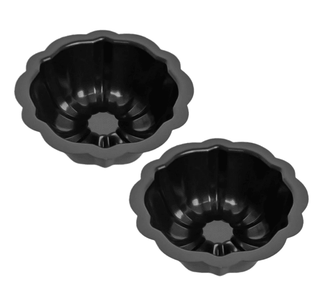 2026 New Mini Budtcake Pan, 4 Inch Black Nonstick Fluted Lava Cake Pans ...